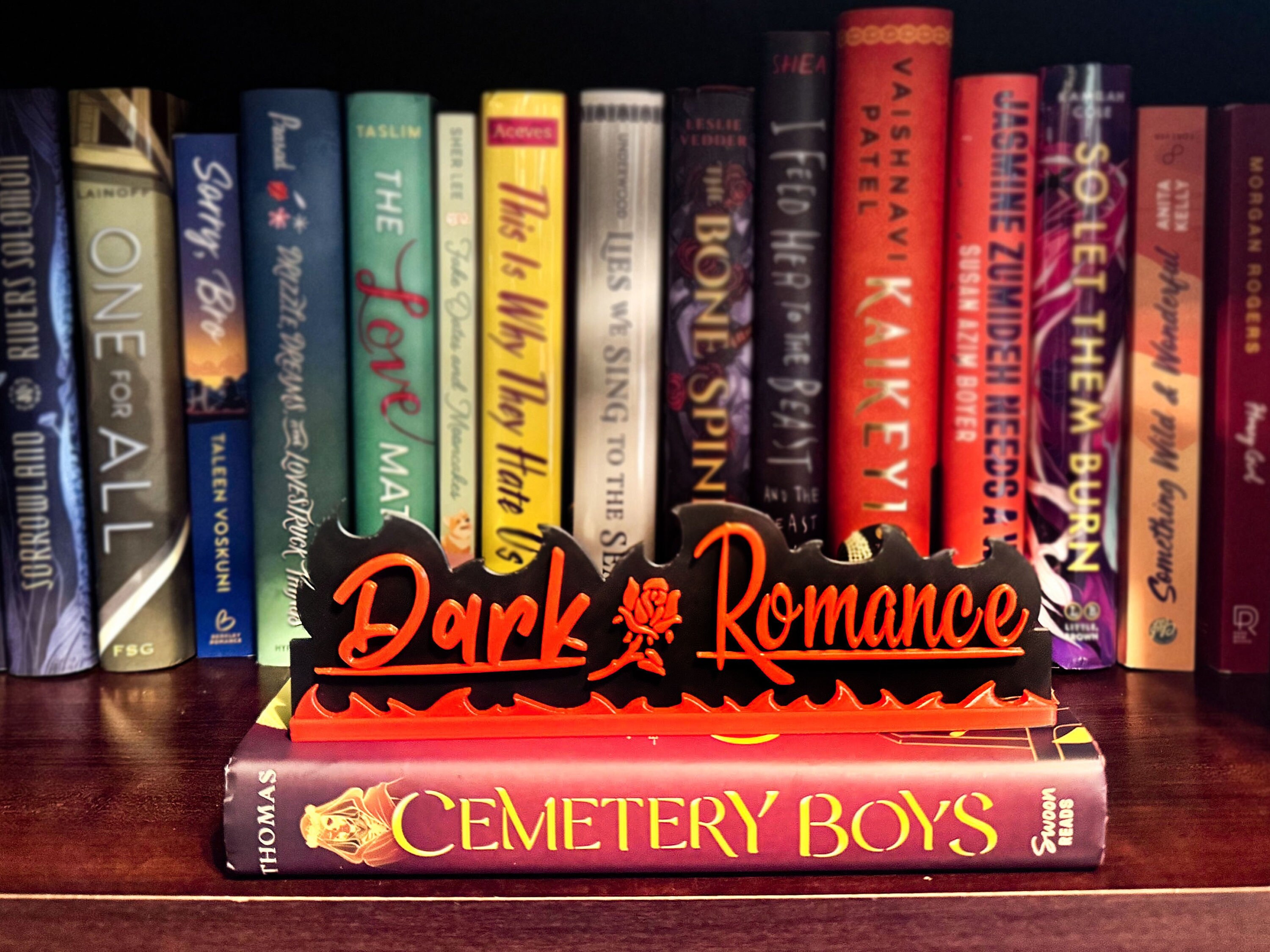 Dark Romance Black and Red Bookshelf Book Sign Display Decor - Etsy