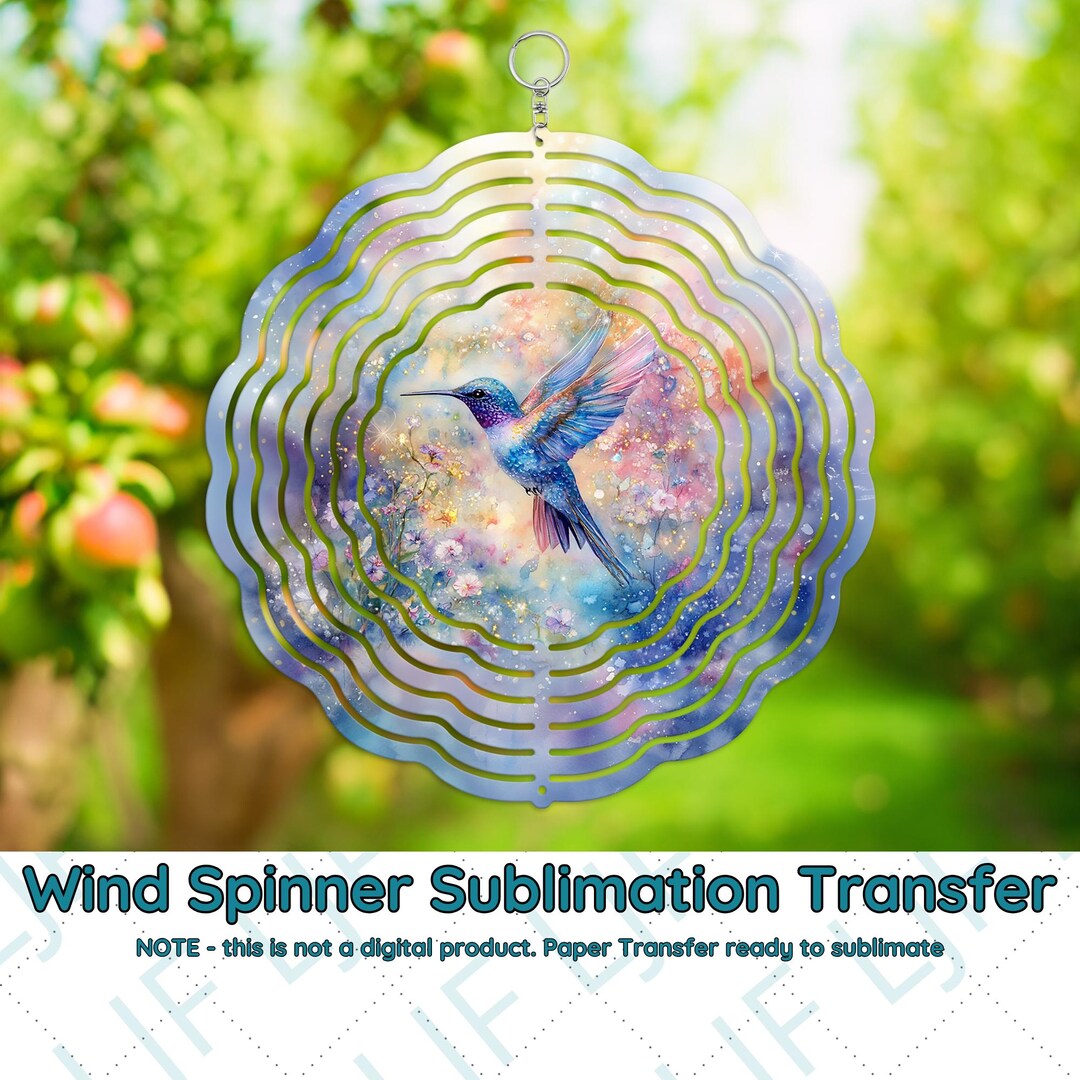 Watercolor Hummingbird Wind Spinner Sublimation Transfer, Ready to ...