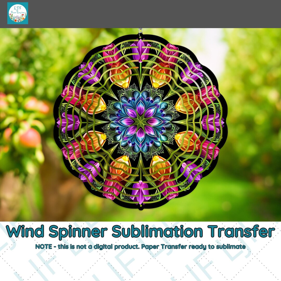 Wind Spinner Sublimation Transfer, Ready to Press, 3 Spinner Sizes - 6 ...