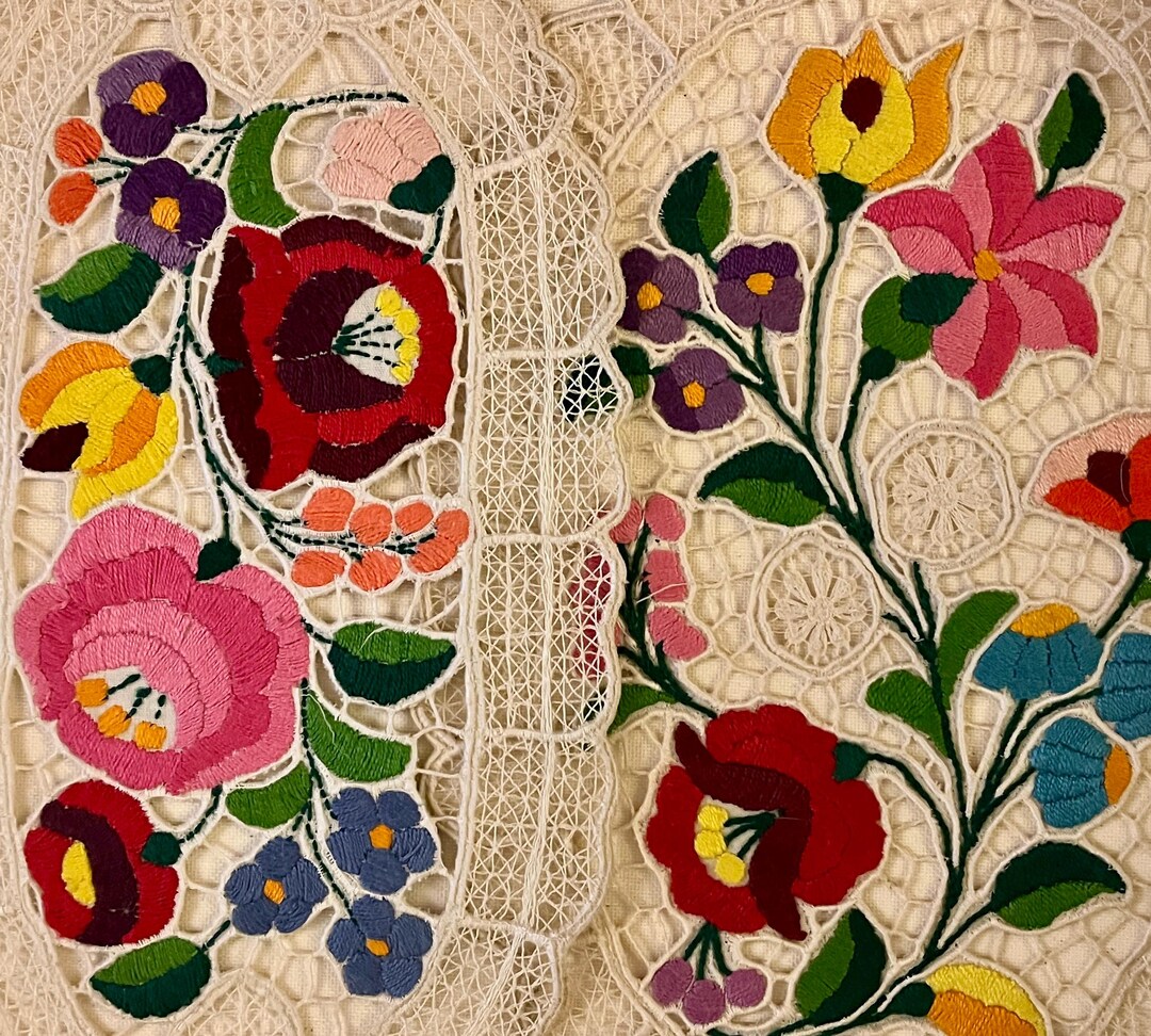 Hungarian Folk Art Lace " Richelieu" Handmade Vintage Embroidery - Etsy