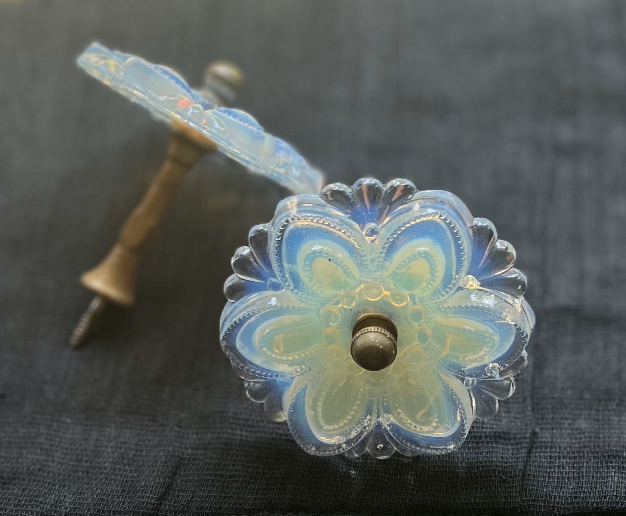 Antique Rosette Pressed Glass Curtain Tieback/ Pin/ Knob / Furniture Hardware - Victorian Style ...