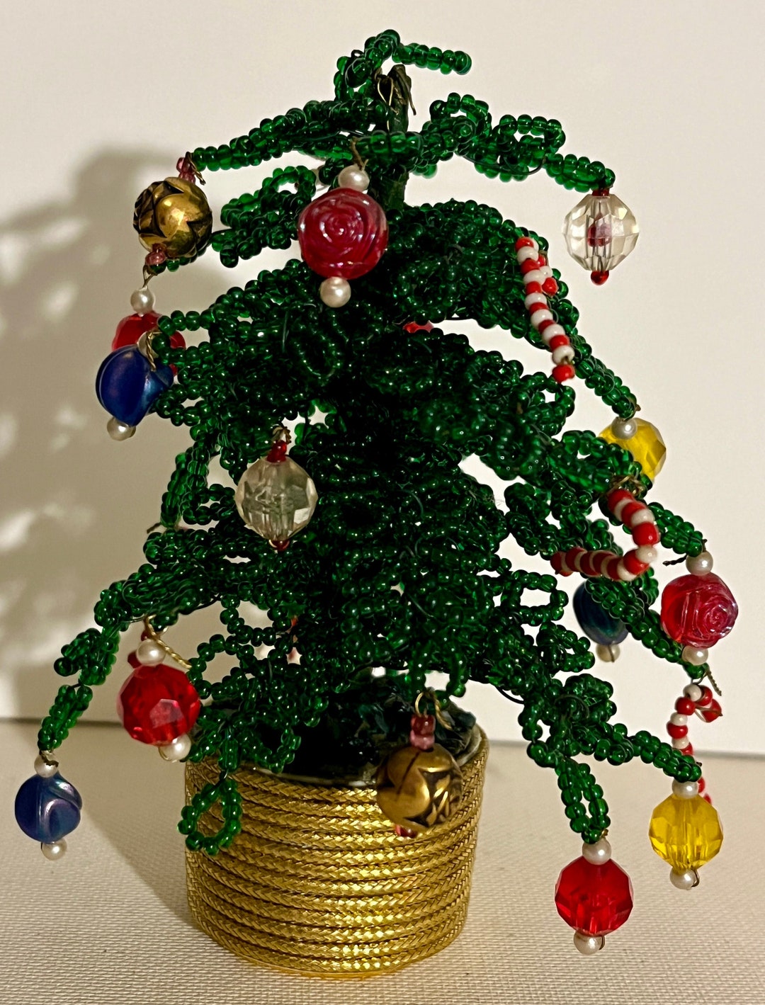Vintage Beaded Christmas Tree Handmade From Kit by Westrim 4.5 H - Etsy