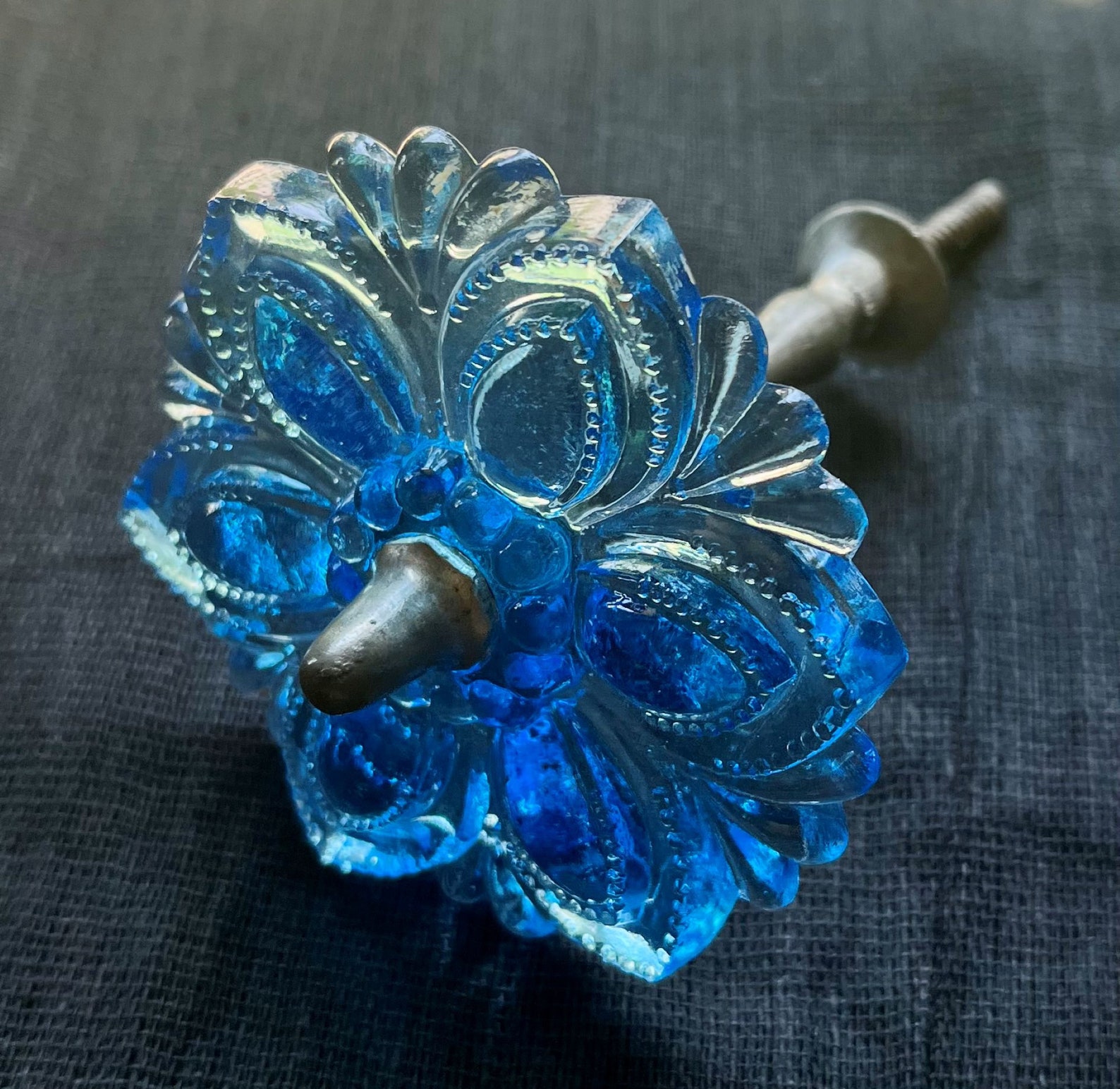 Antique Rosette Pressed Glass Curtain Tieback/ Pin/ Knob / Furniture ...