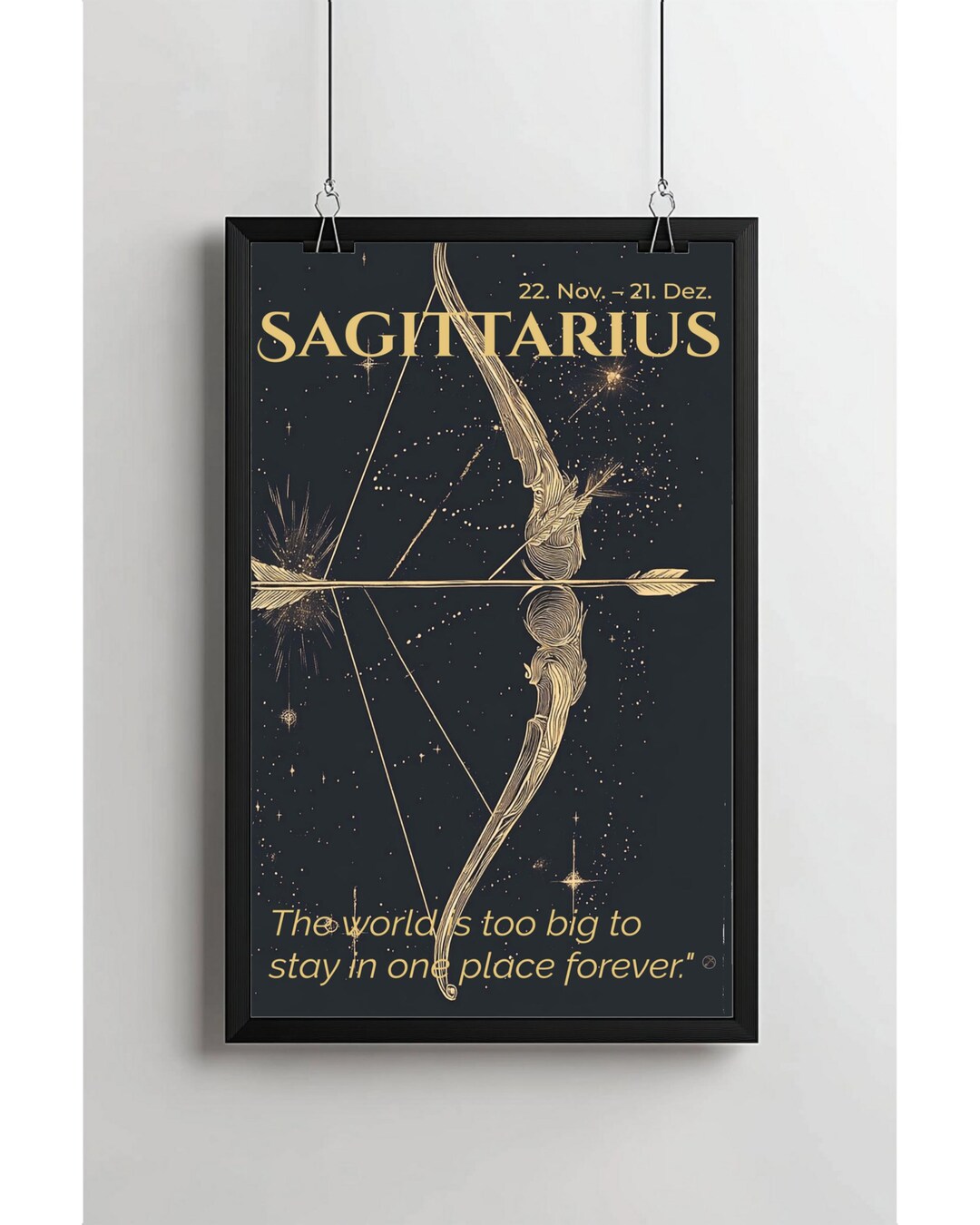 Sagittarius Poster Zodiac Print Gold Star Sign Sagittarius Arch ...