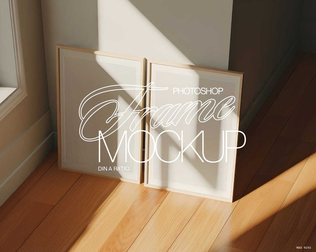 Two DIN A Frames Photoshop Mockup Template for Art and Prints Display ...