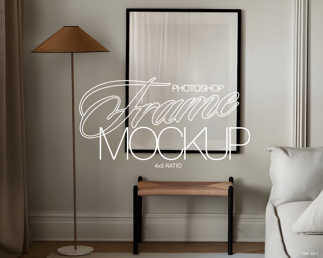 4x5 Black Frame Mockup for Photoshop | 16x20 Frame PSD Mockup Template ...