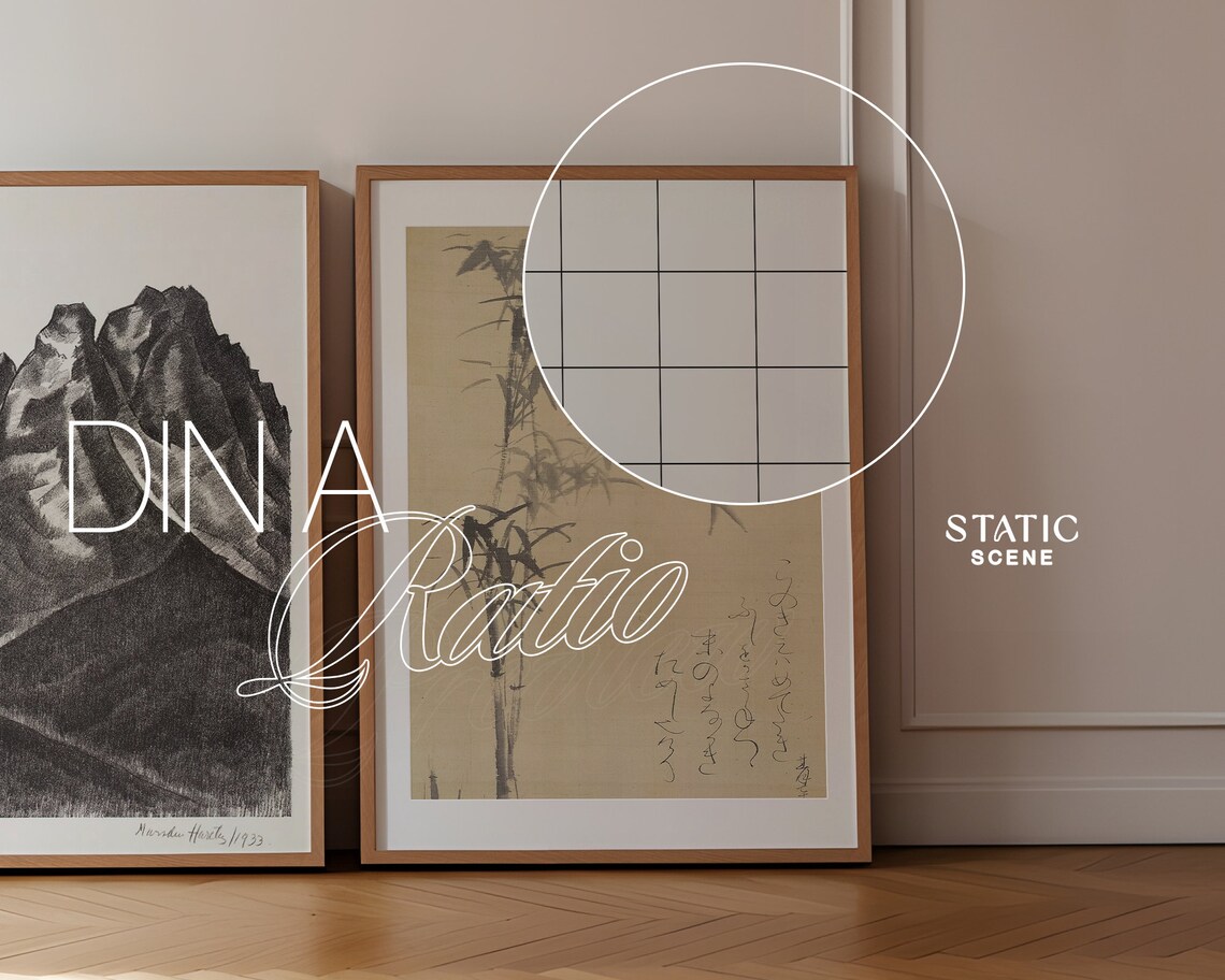 Two A1 Frames Photoshop Mockup | DIN A Frame PSD Template for Art and ...