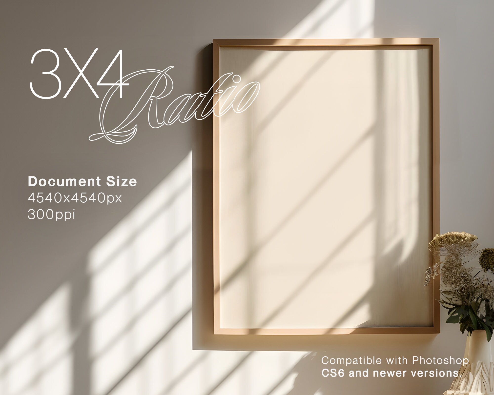 3x4 Frame Mockup Template | Photoshop Vertical Frame Mockup | Simple ...