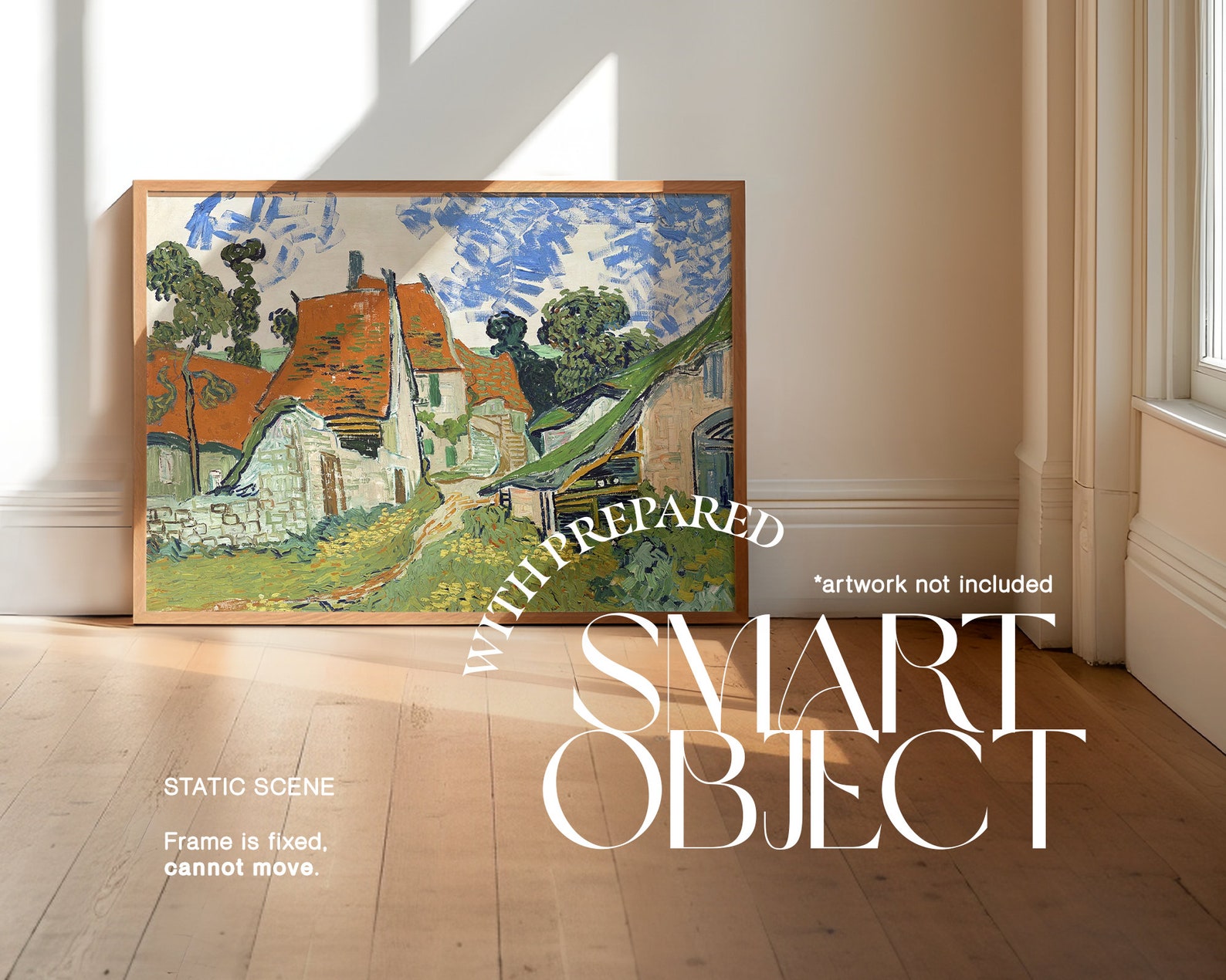 DIN A Horizontal Frame Mockup Frame Leaning on Wall Template for ...