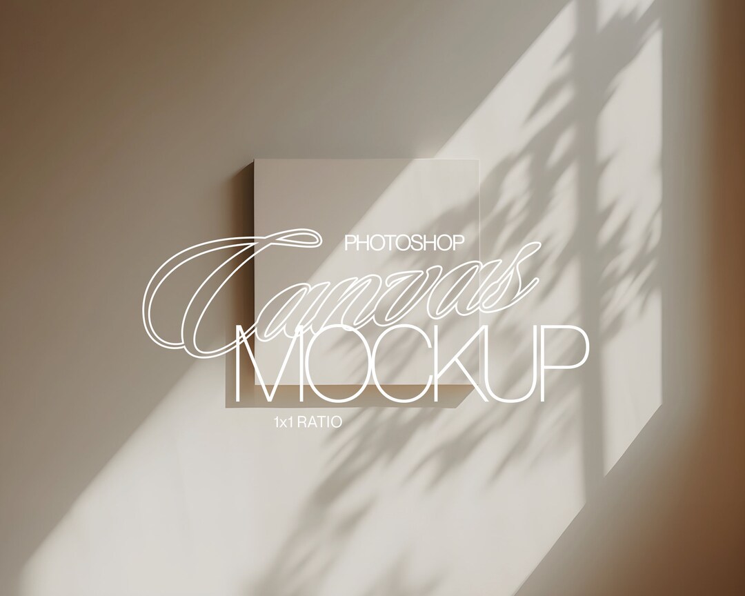 Photoshop Canvas Mockup 1x1 Template | Square Canvas Mockup PSD ...