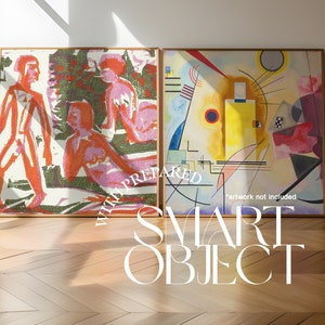 Two 1x1 Frames Photoshop Mockup for Art and Prints Display | Square ...