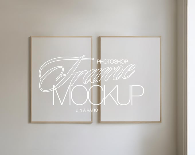 DIN A Two Frames Mockup for Art and Prints Display | Wood Frame Set of ...