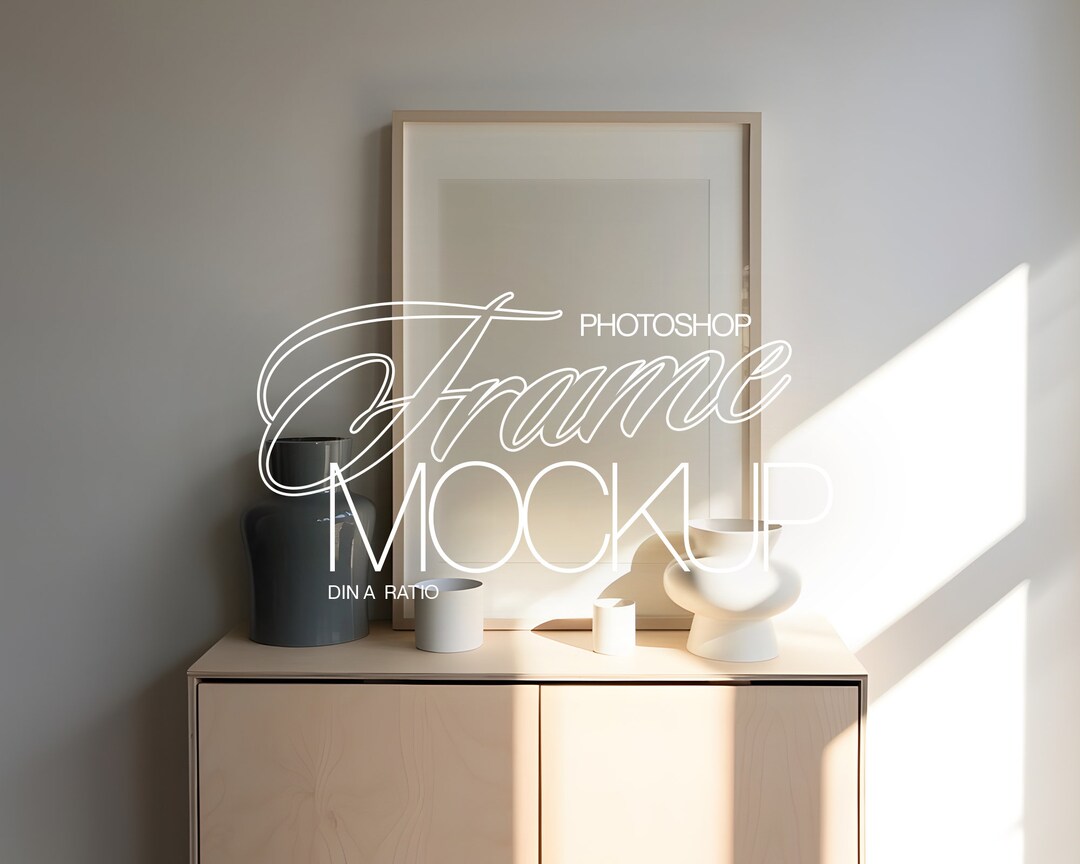 DIN A Leaning Frame Photoshop Mockup for Art and Prints | ISO A2 Frame ...
