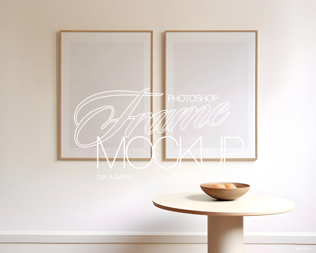 Two DIN A Frames Photoshop Mockup for Wall Art Display | A2 PSD Frame ...