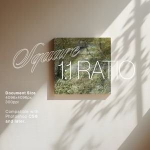 Photoshop Canvas Mockup 1x1 Template | Square Canvas Mockup PSD ...