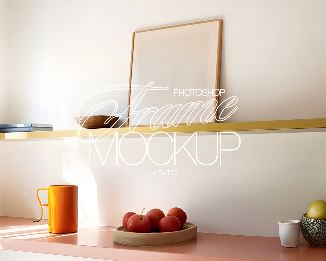 1x1 Frame Photoshop Mockup Template for Art and Prints Display | Square ...
