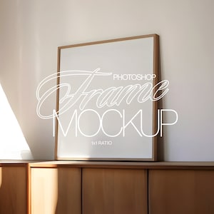 1x1 Wood Frame Photoshop Mockup for Art and Prints Display | Square ...