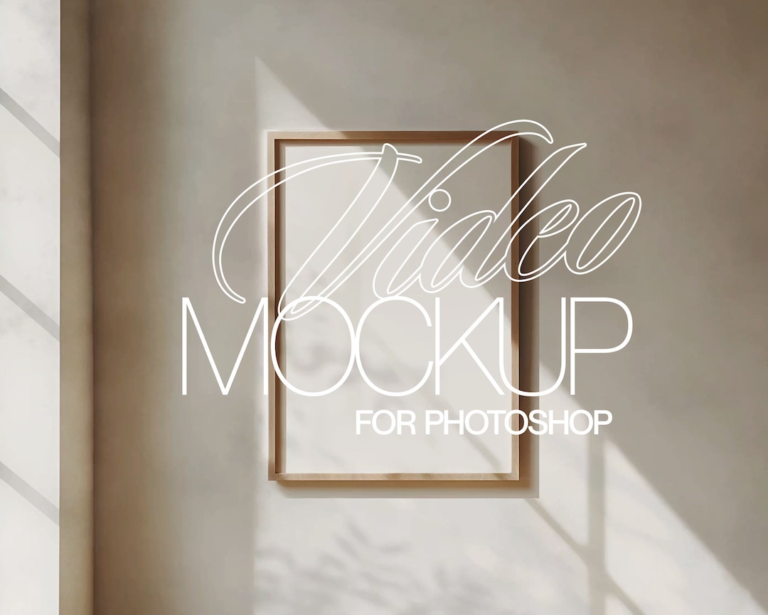 Video Mockup Template for Photoshop, DIN A Ratio Wood Frame Animated ...
