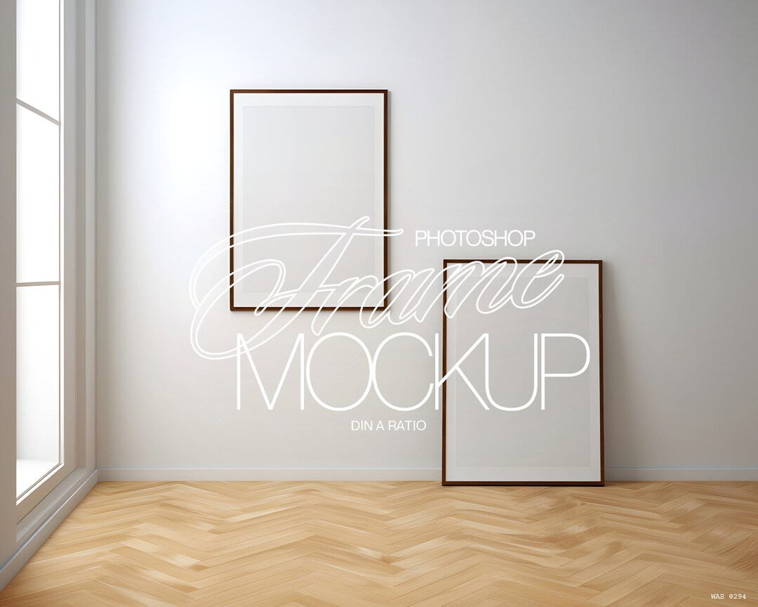 Two A1 Frames Photoshop Mockup Template for Set of Two Art and Prints ...