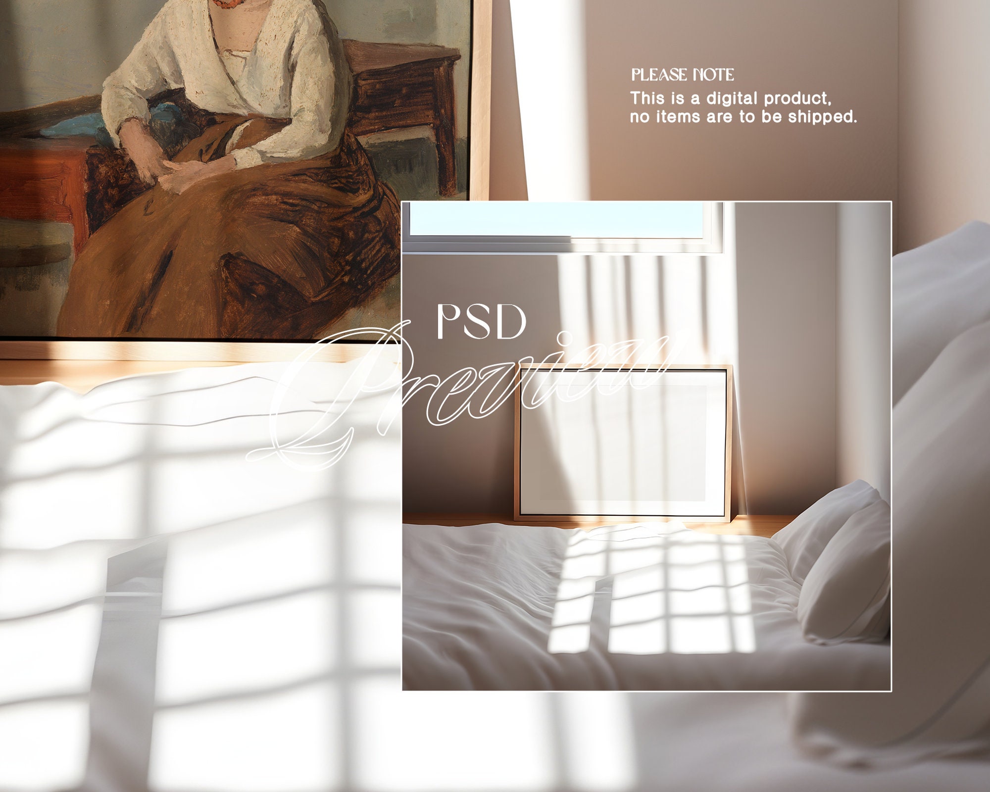 1x1 Frame Photoshop Mockup for Art and Printables Display | Square Wood ...