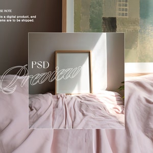 4x5 Wood Frame Photoshop Mockup for Art and Prints Pastel Bed | 16x20 ...