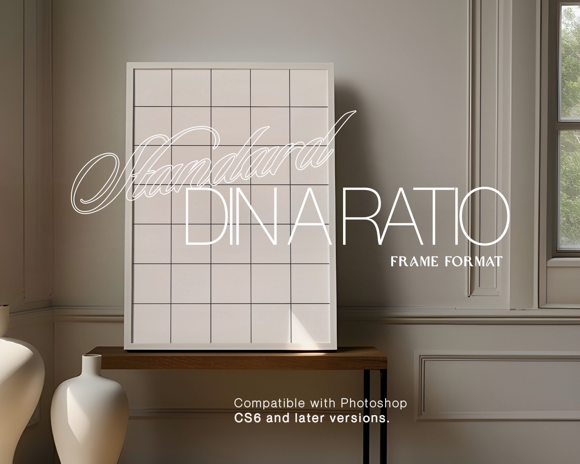 Vertical DIN A2 Photoshop Frame Mockup Template for ISO Art and ...