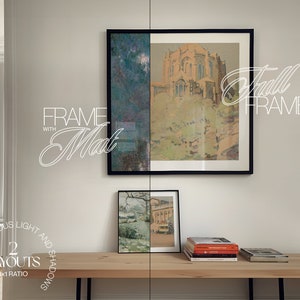1x1 Black Frames Photoshop Mockup Loft Interior Scene | Square Frame ...