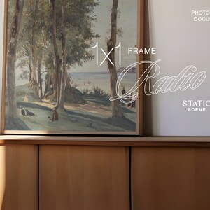 1x1 Wood Frame Photoshop Mockup for Art and Prints Display | Square ...