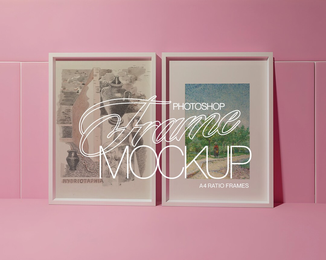 A4 Frame Photoshop Mockup Set of Two Frames for Art and Prints Display ...