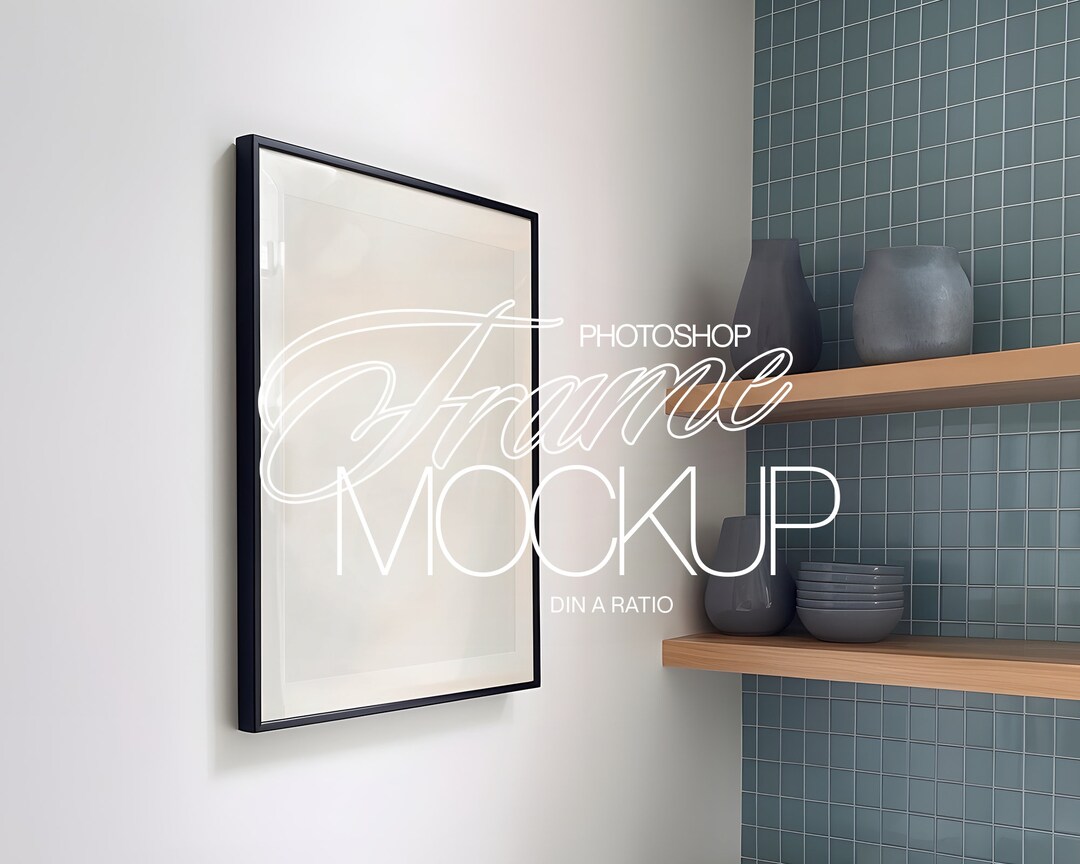 DIN A Photoshop Frame Mockup Kitchen Interior | A3 Wall Art PSD Mockup ...