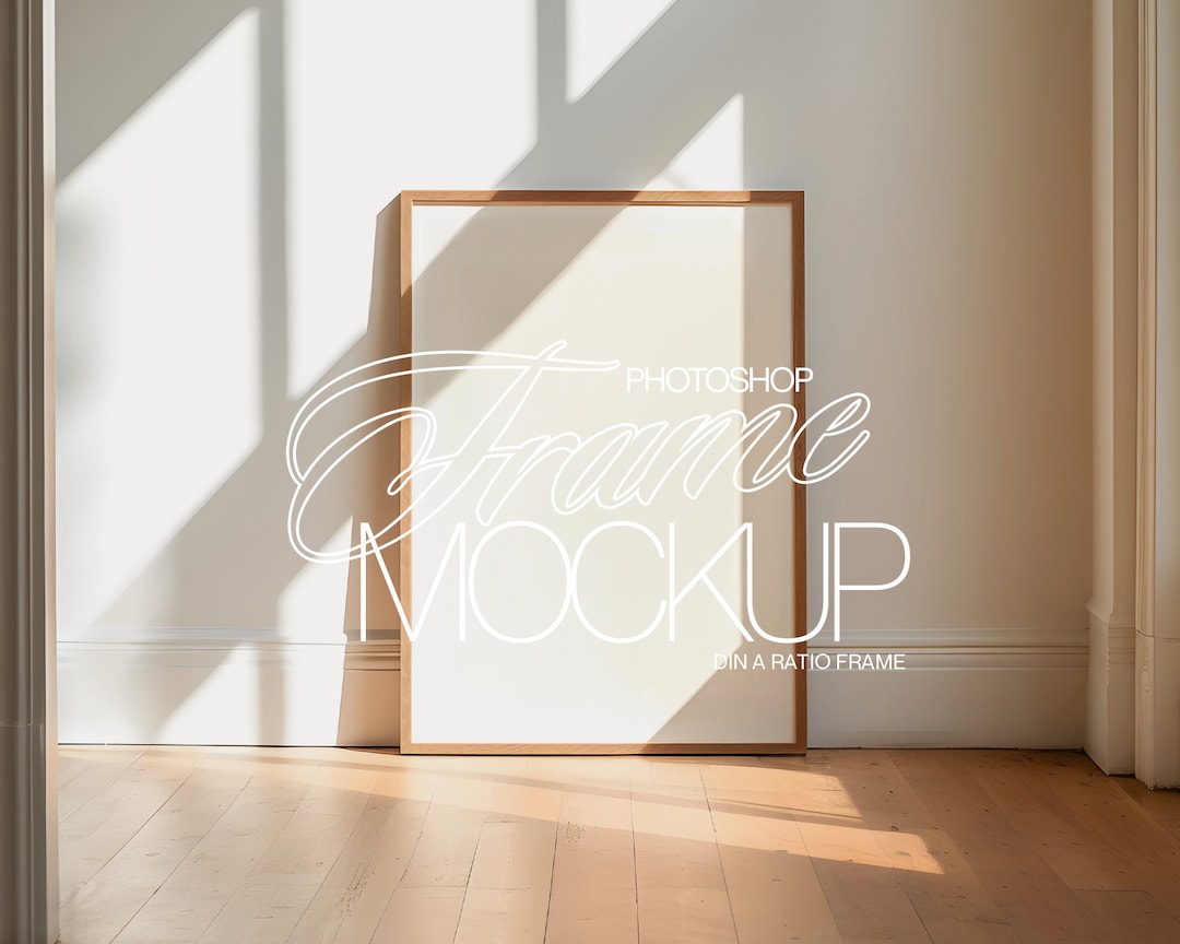 DIN A Vertical Frame Mockup | Frame Leaning on Wall Template for ...