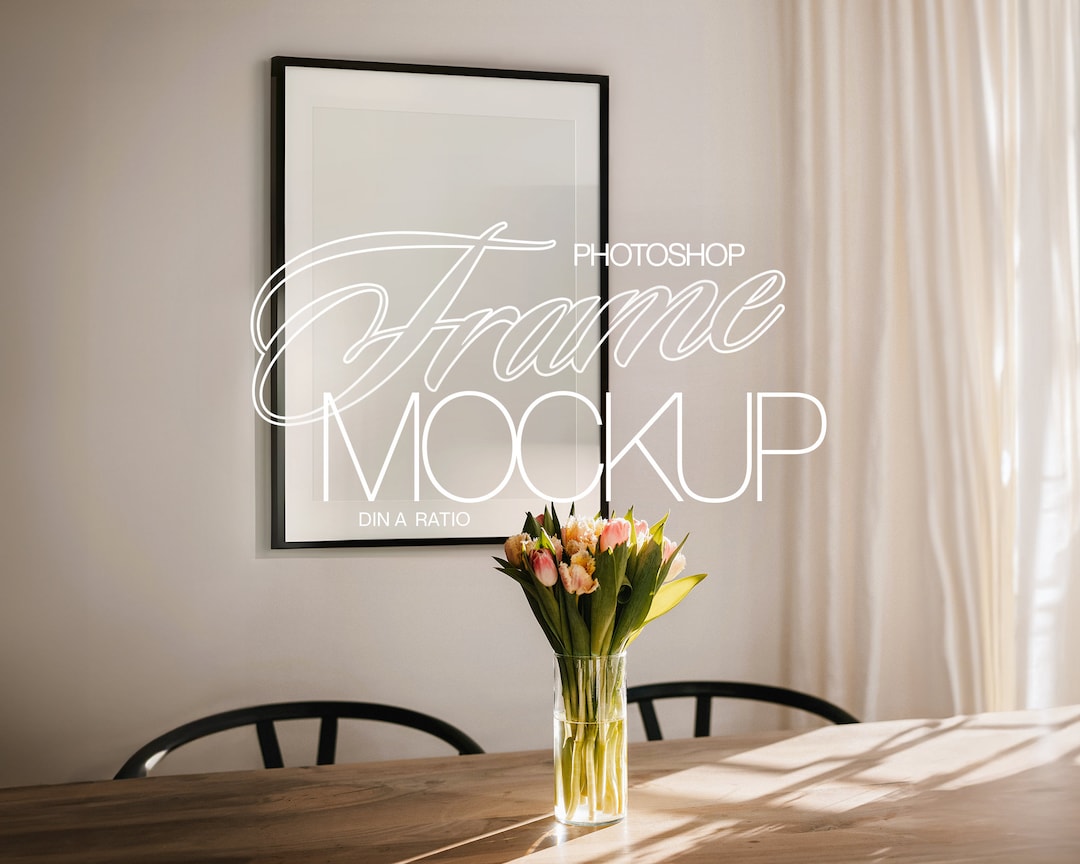 DIN A Wall Art Photoshop Frame Mockup | A2 Frame PSD Template for Art ...