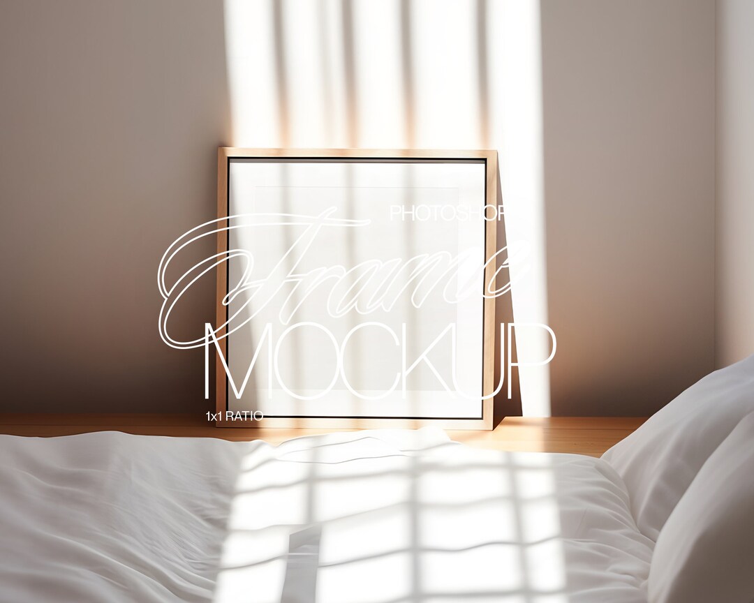 1x1 Frame Photoshop Mockup for Art and Printables Display | Square Wood ...