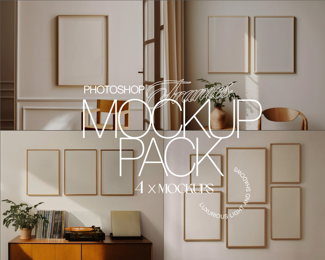 Frame Mockup Pack of Four for Photoshop for Prints and Artwork Frame ...