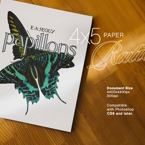 4x5 Paper Photoshop Mockup | Digital Flatlay Paper Mockup for Art and ...