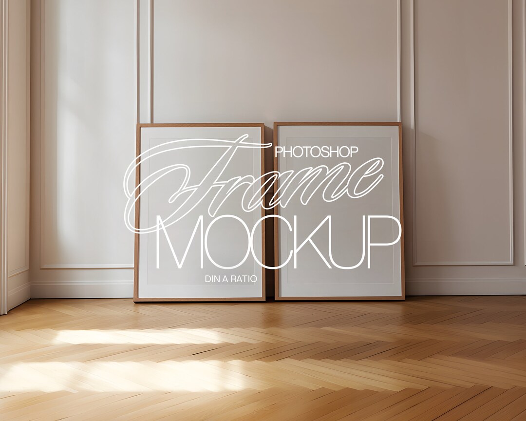 Two A1 Frames Photoshop Mockup | DIN A Frame PSD Template for Art and ...