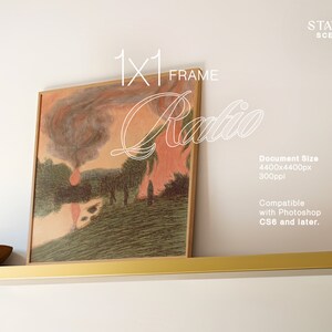 1x1 Frame Photoshop Mockup Template for Art and Prints Display | Square ...