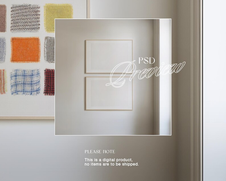 DIN A Landscape Frames Mockup for Set of Two for Art Prints Display ...