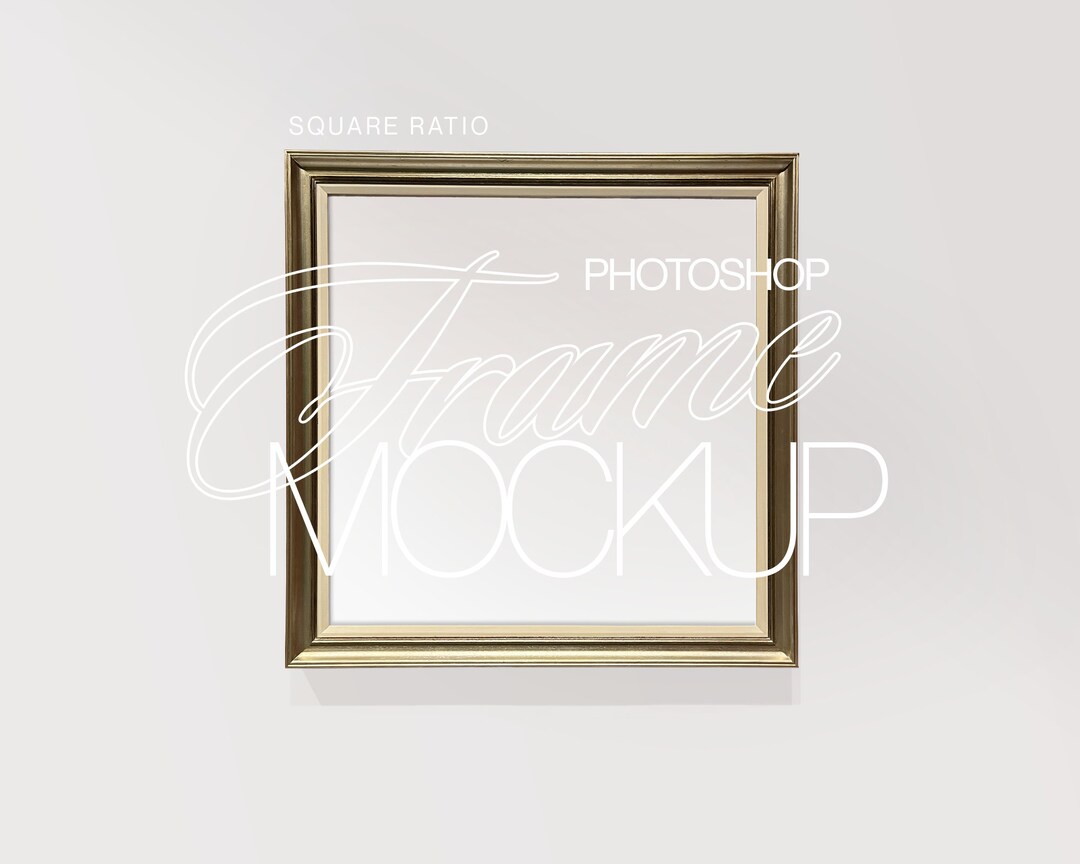 Antique Gold Square Frame Mockup for Prints and Artwork, Vintage Frame ...