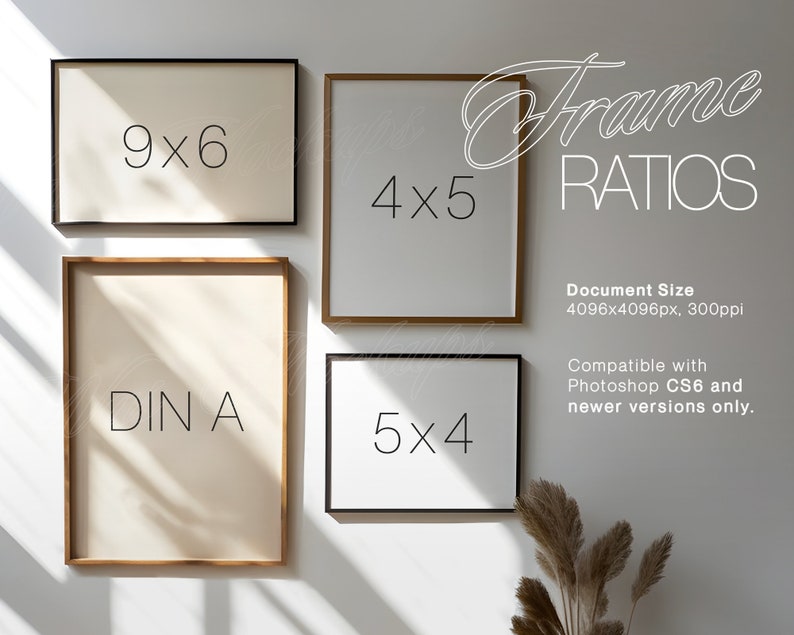 Four Frame Gallery Wall Mockup for Photoshop | Gallery Wall PSD ...