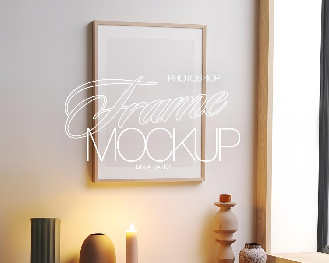 DIN A Wood Frame Photoshop Mockup Template for ISO A3 Artwork and ...