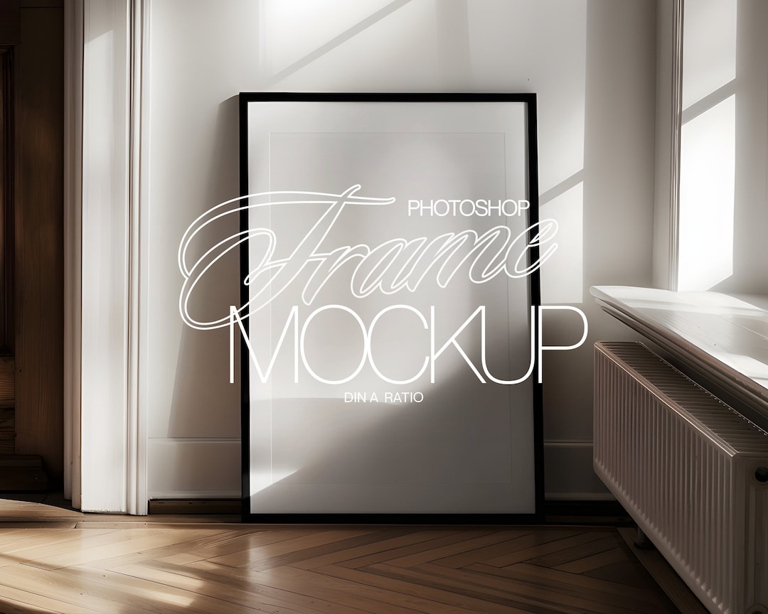 DIN A Black Photoshop Leaning Frame Mockup for Art and Prints Display ...