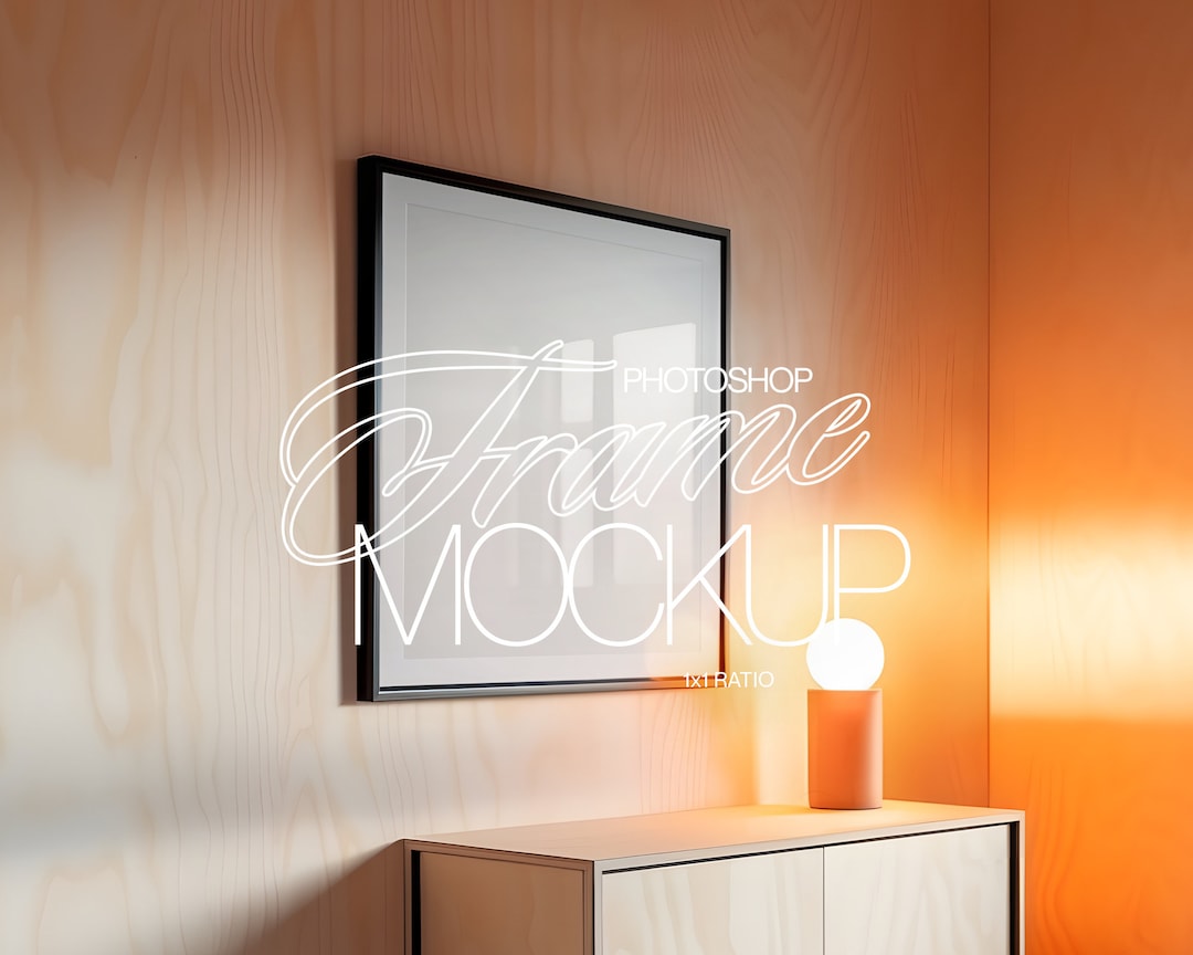 1x1 Black Frame Photoshop Frame Mockup | PSD Template Square Frame ...