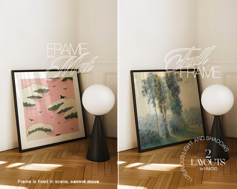 1x1 Black Frame Photoshop Mockup Template for Art and Prints | Square ...