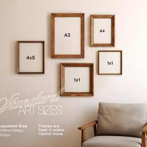 Five Frame Mockup for Photoshop | Gallery Wall Wood Frames PSD Template ...