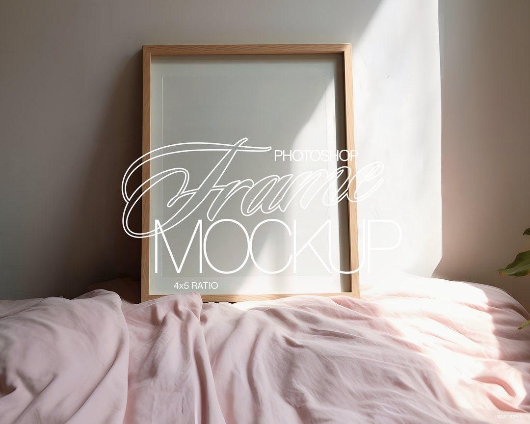 4x5 Wood Frame Photoshop Mockup for Art and Prints Pastel Bed | 16x20 ...