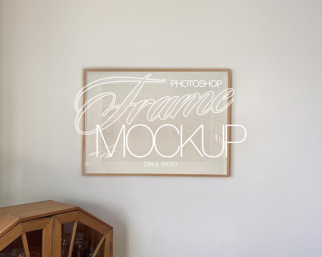 DIN A Landscape Wood Frame Mockup for Art, Prints and Poster Display ...