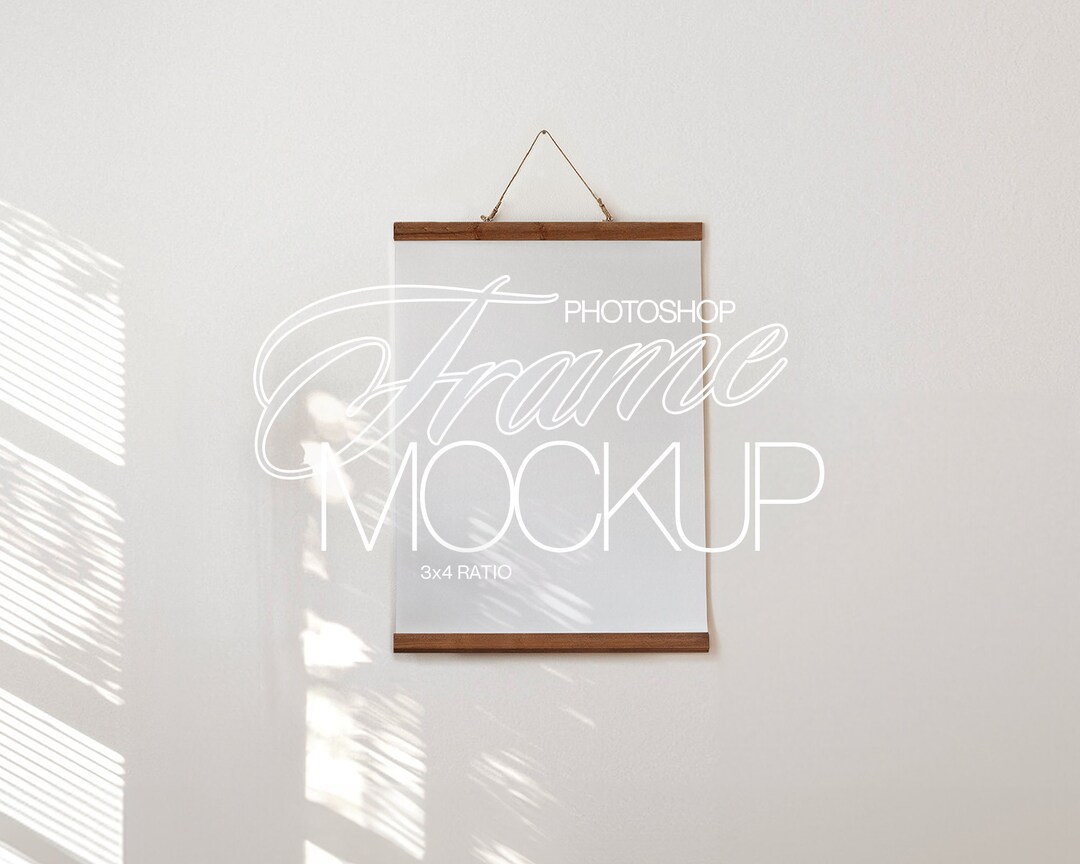 3x4 Poster Hanger Photoshop Mockup for Art and Prints Display | 6x8 PSD ...