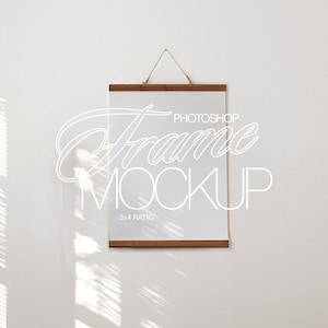 3x4 Poster Hanger Photoshop Mockup for Art and Prints Display | 6x8 PSD ...