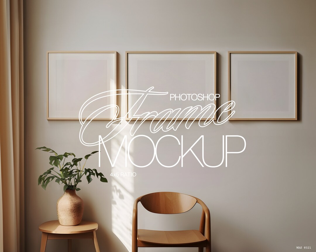 1x1 and 4x3 Frame Photoshop Mockup Template for Art and Prints Display ...